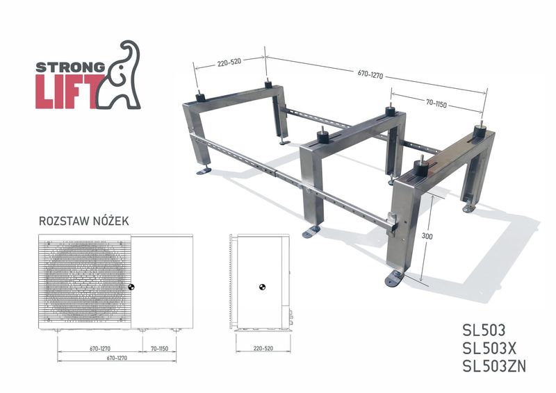 Podpora Stojak do pompy ciepła klimatyzatora STRONGLIFT503 SL503X+w ...
